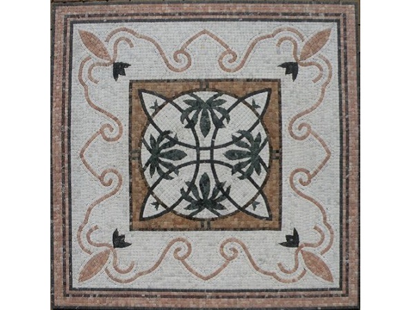 Medallion, mosaic carpet, Beige Mosaic square Medallion, mosaic carpet ...